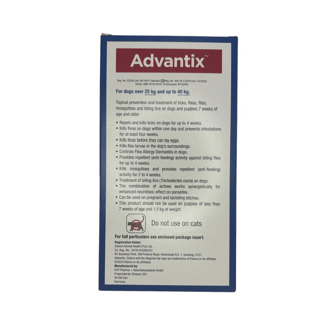 Advantix Spot-On Extra Large Dog 25-40kg (Blue) - Vet Products Online