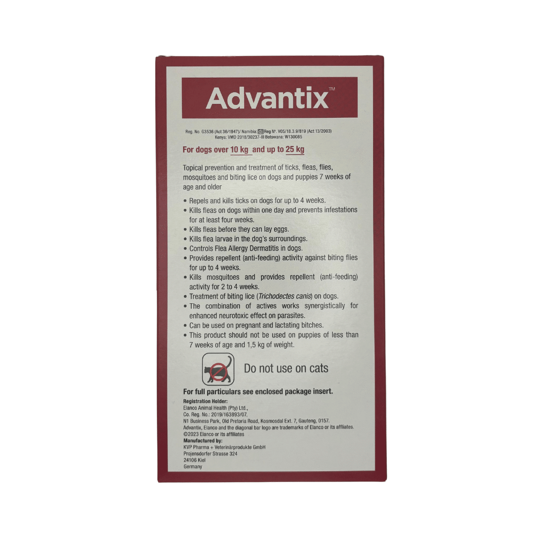 Advantix Spot-On Large Dog 10-25kg (Red) - Vet Products Online