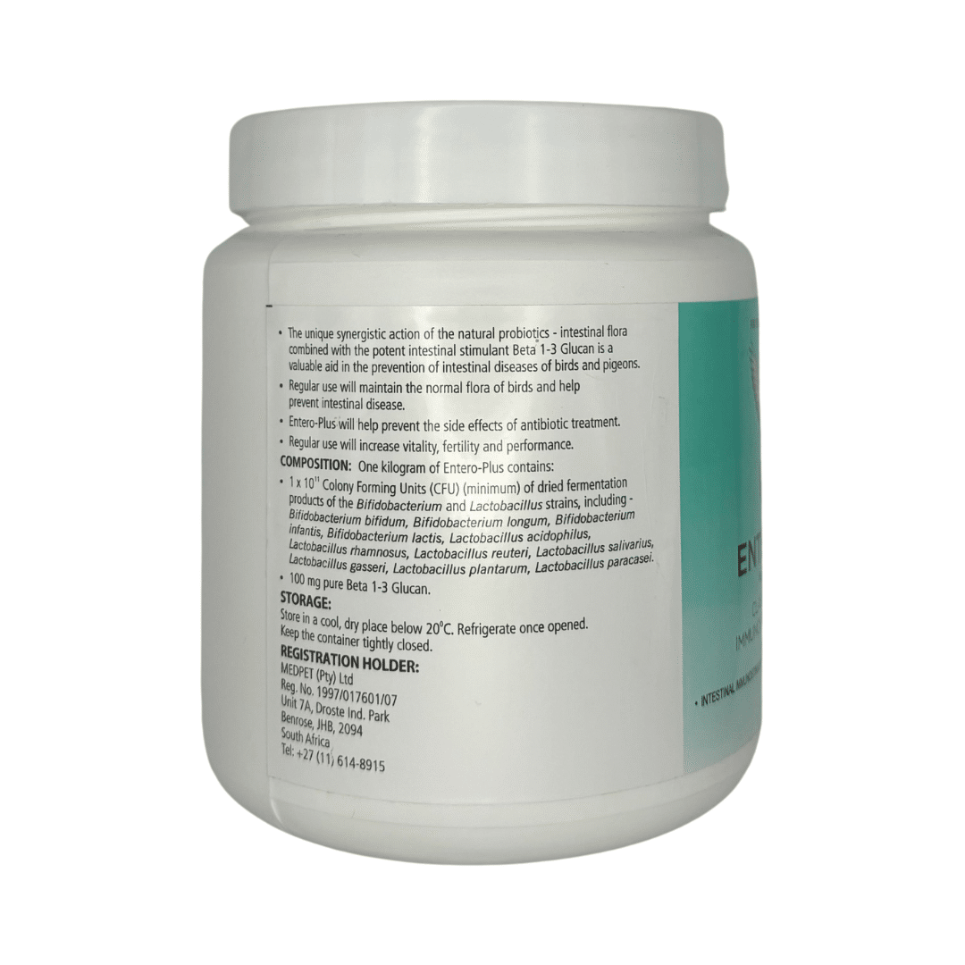 Entero-Plus Probiotic & Immunostimulant For Avians (500g) - Vet ...