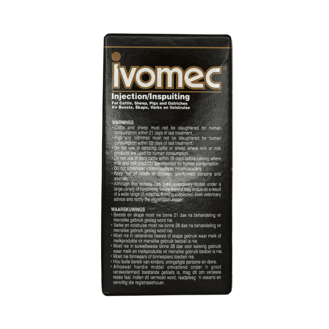 Ivomec 1% Injectable Antiparasitic for Cattle, Sheep, Pigs and Ostriches (50ml) - Vet Products ...