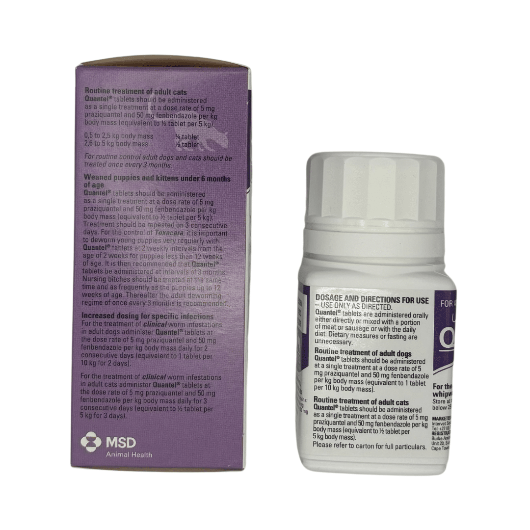 Quantel Dewormer for Dogs and Cats (100 Tablets) - Vet Products Online