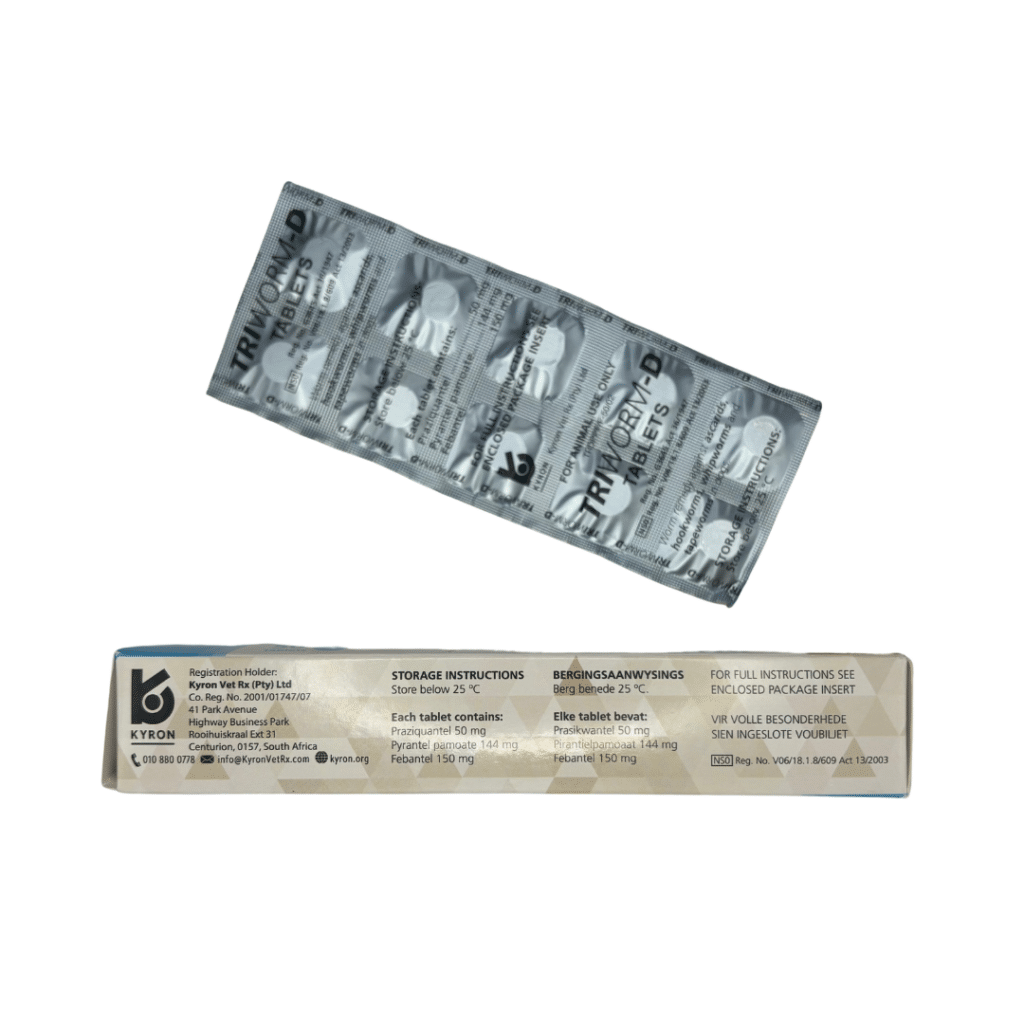 Triworm-D Worm Remedy for Dogs (50 Tablet Foil pack) - Vet Products Online