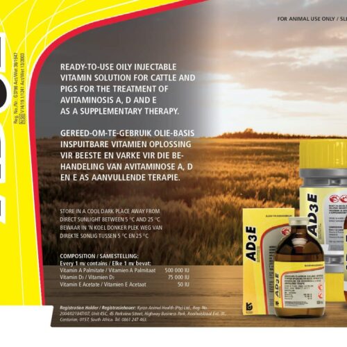 AD3E - Ready-to-Use Oily Injectable Vitamin Solution for Cattle and ...