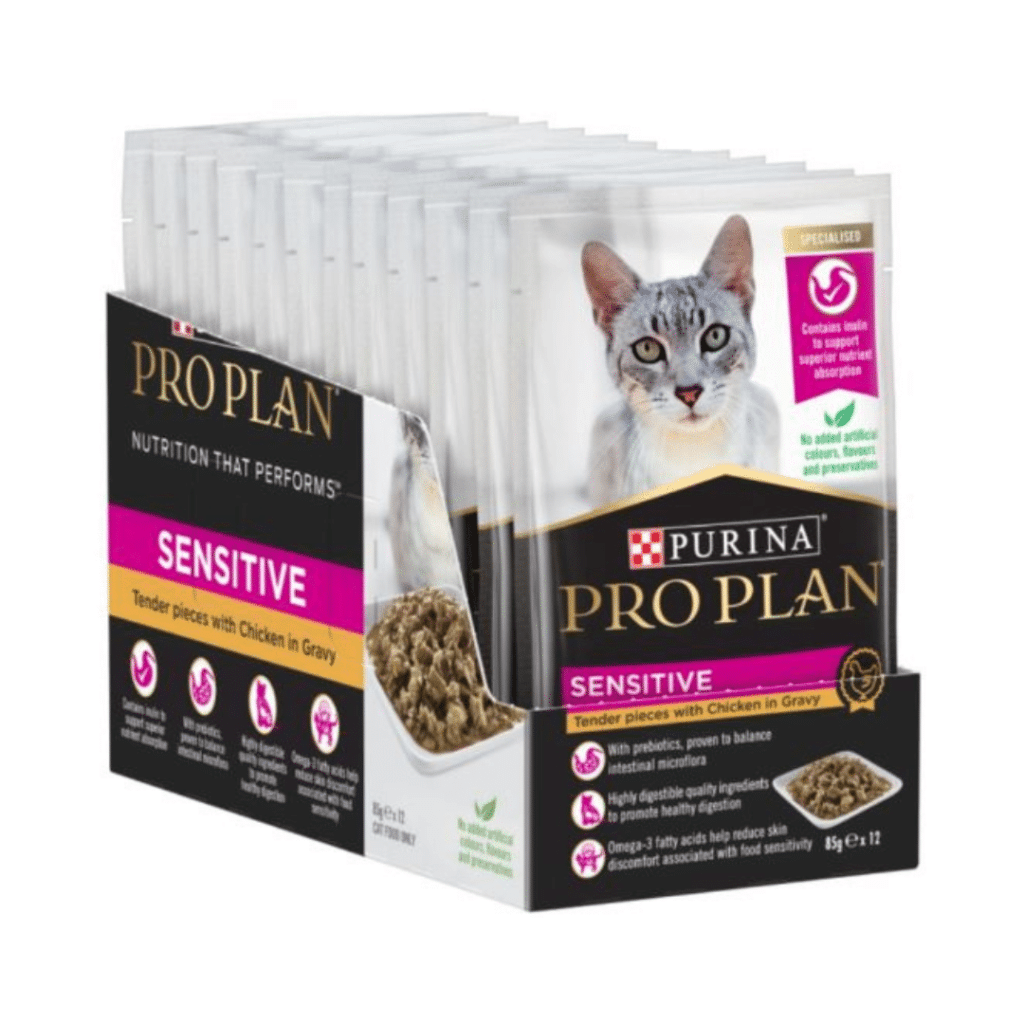 Purina Pro Plan Sensitive Cat - Chicken in Gravy Wet Food 12 x 85g ...