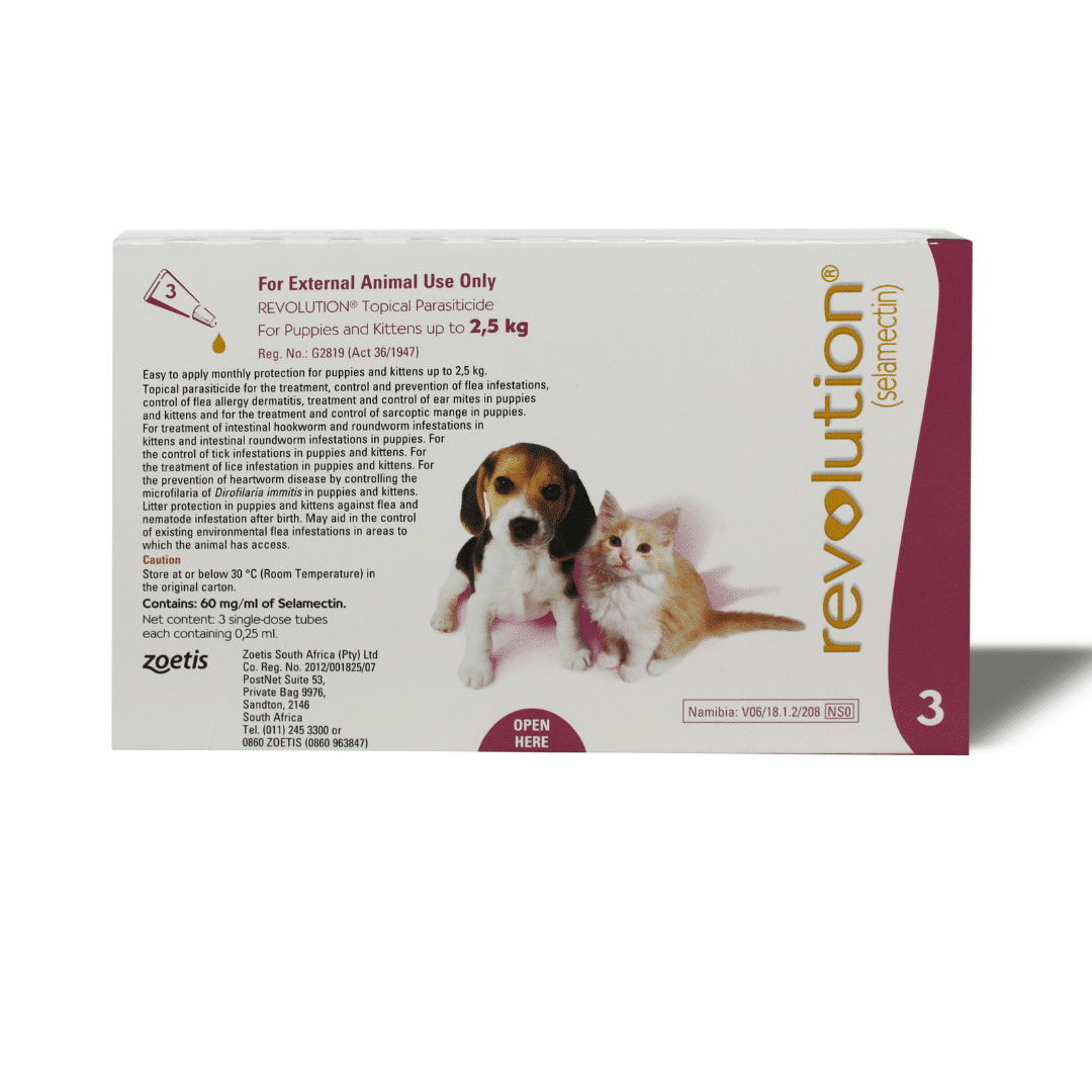 REVOLUTION 6% KITT/PUP.(0.25MLX3) 0-2.5KG (PINK) - Vet Products Online